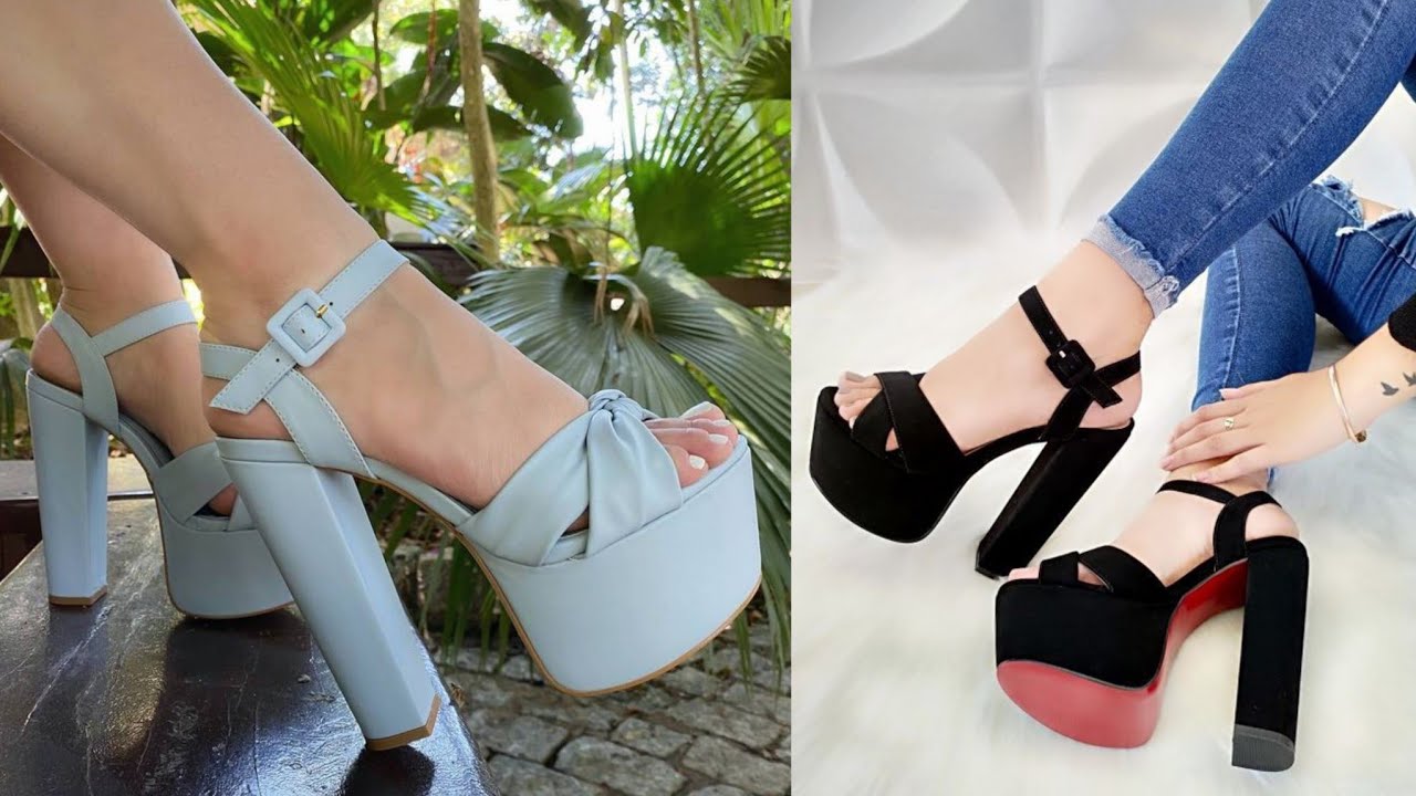Most beautiful chunky block high heels sandals/open toe platform heel sandals designs 2022