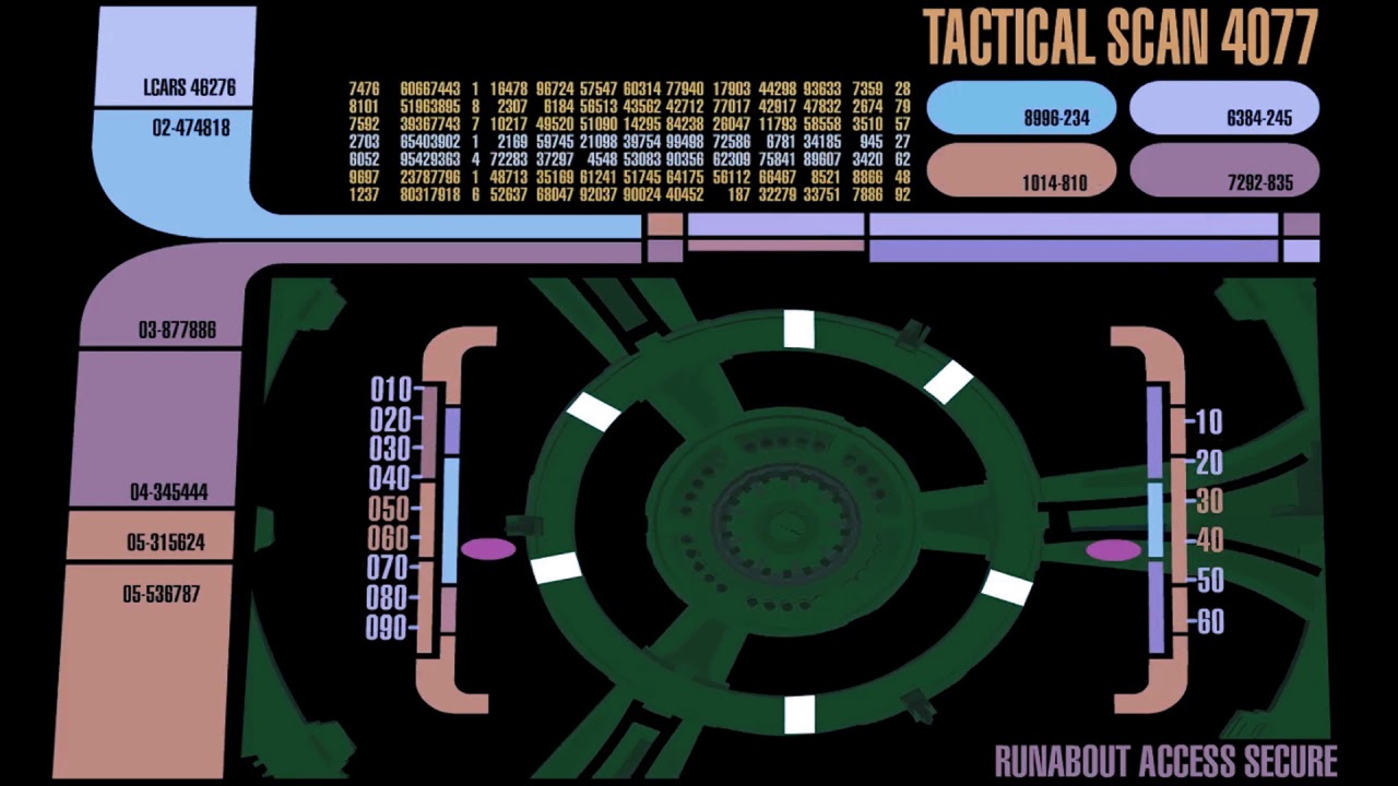 Sci fi control panel interface display LCARS