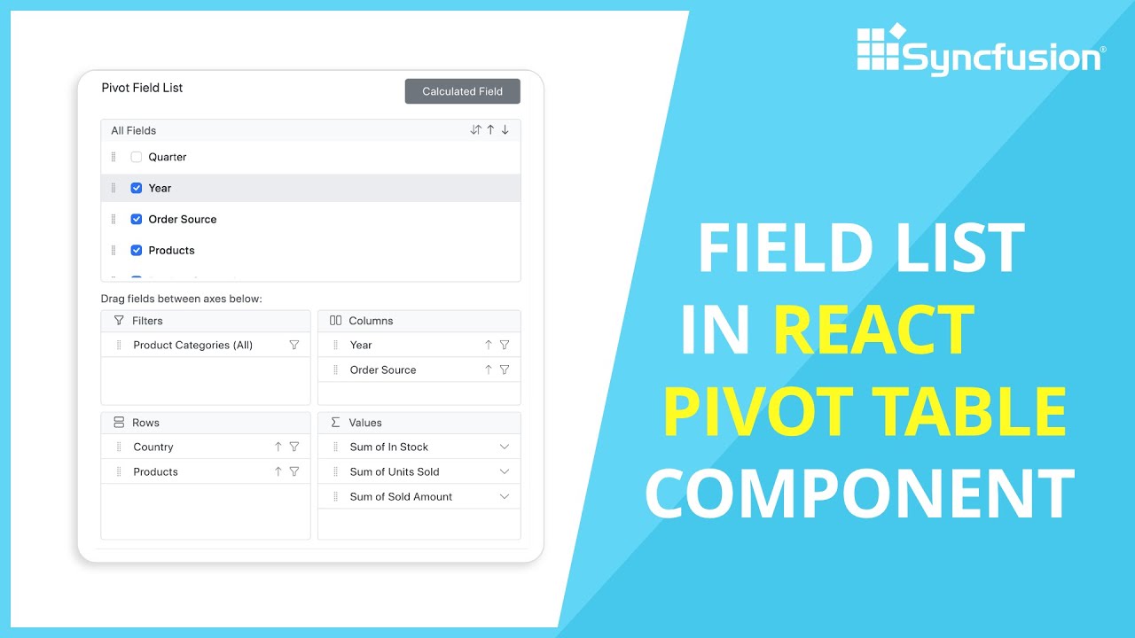 How to Work with Field List in React Pivot Table
