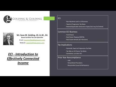 Effectively Connected Income (ECI) - International Tax Implications for US Taxation