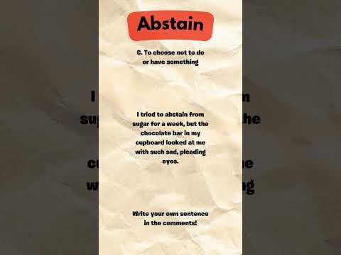 Word of the Day: Abstain – Meaning & Examples Explained! #vocabulary #SAT #satvocabulary
