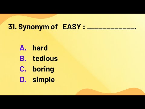 Beginner's Level Synonyms Quiz - 25 Easy Questions | Improve your English
