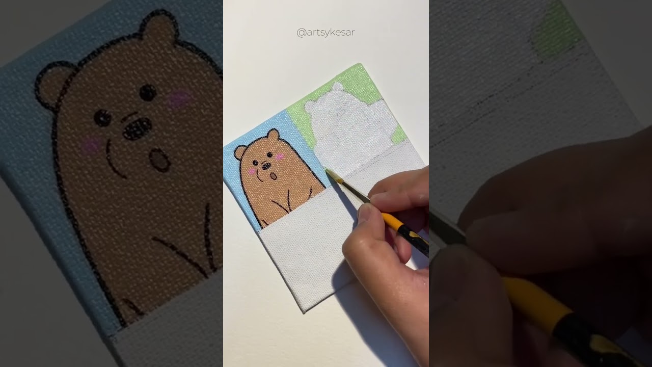 Webarebears painting #shorts #canvaspainting #paintingideas #webarebears #artideas