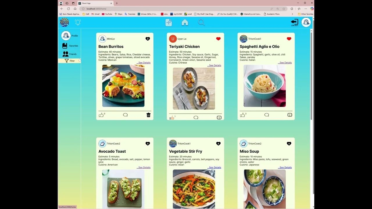CSE110 - Project - Final Demo: TritonCook Web App