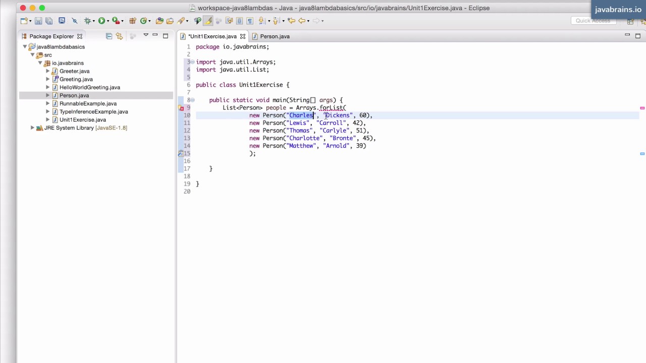 Java 8 Lambda Basics 13 - Lambda Exercise