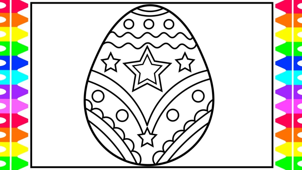 How to Draw a GIANT EASTER EGG for Kids 💜💚💖GIANT Easter Egg Coloring Page | Easter Coloring Pages