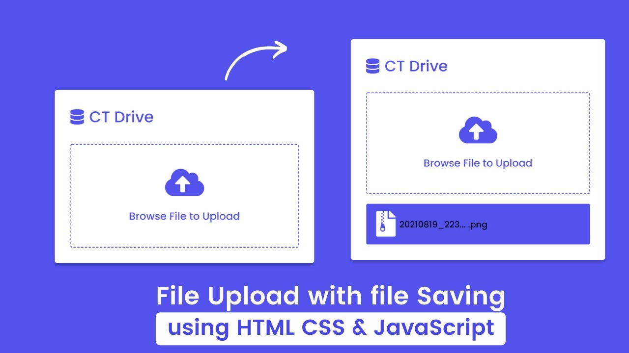 File Upload with File Saving using HTML CSS JavaScript & PHP