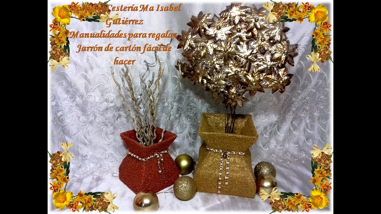 Manualidades para regalar. Jarrones de cartón fácil de hacer. How to make cardboard vases