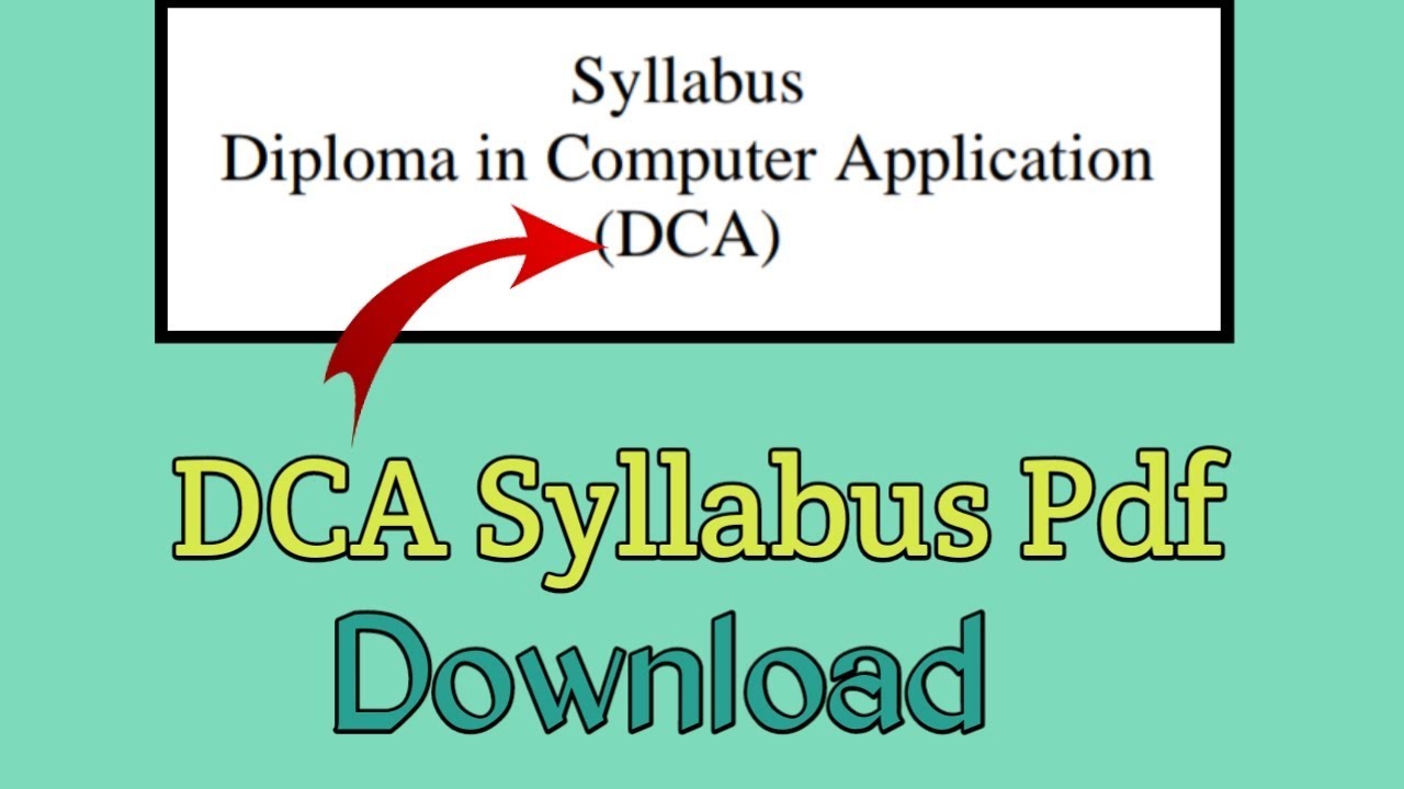 Dca ka syllabus kaise download kare | how to download dca syllabus PDF | full from dca