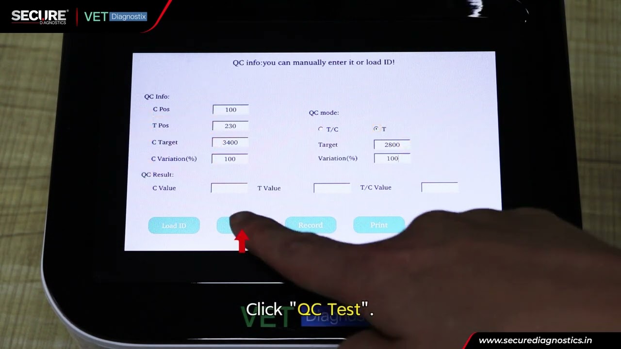 Analyzer QC Test Setup | QC Test Card Insertion & Value Input Guide - Secure Diagnostics