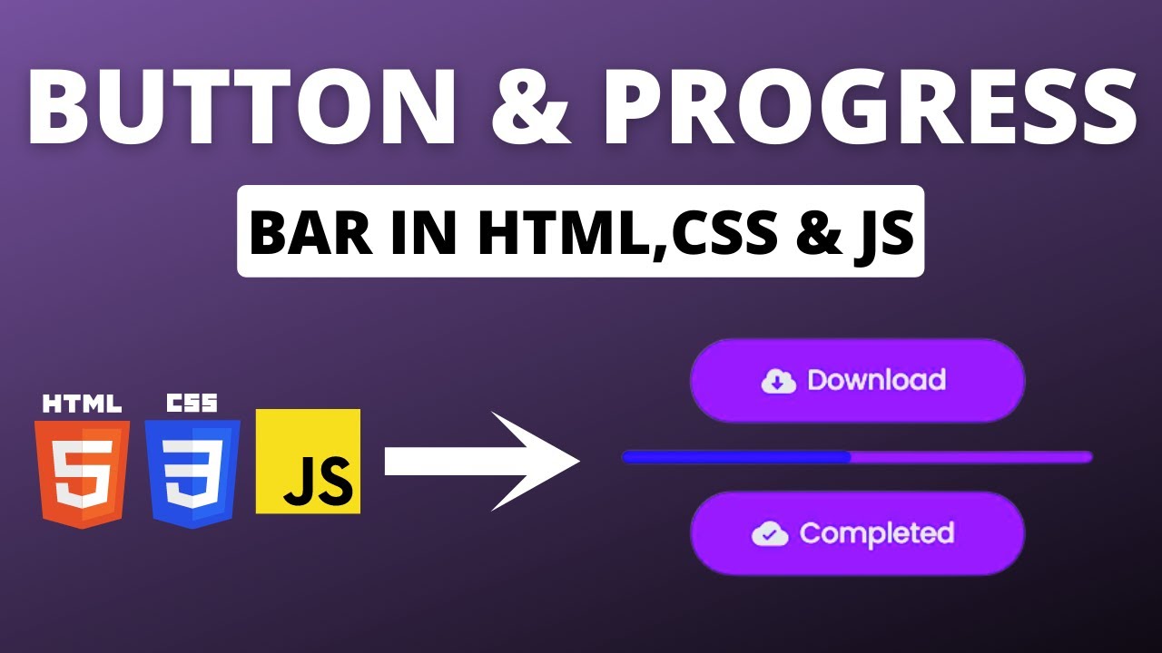 Button with Progress Bar in HTML CSS and JavaScript |Source code👇#html #css #button #javascript