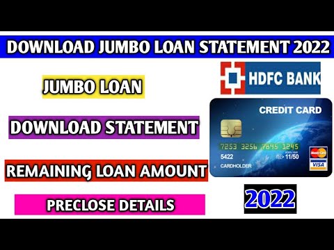 How to download jumbo loan statement from hdfc bank | Jumbo loan statement download
