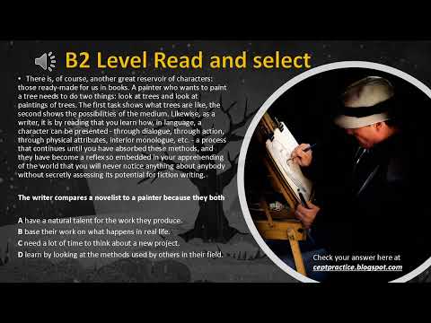 Cambridge English Placement Test B2 Level Read and select about a novelist