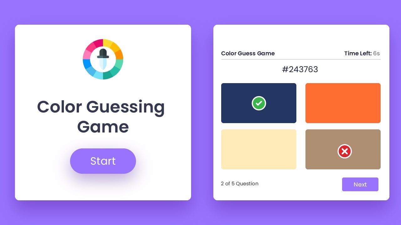 Color Guessing Game | HTML, CSS & Javascript Project