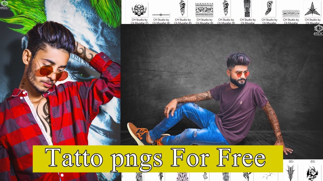150+ High Quality Tattoo Png (Zip File) // Photoshop Tutorial // CH Studio