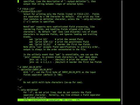 The 'cut' Command In Linux