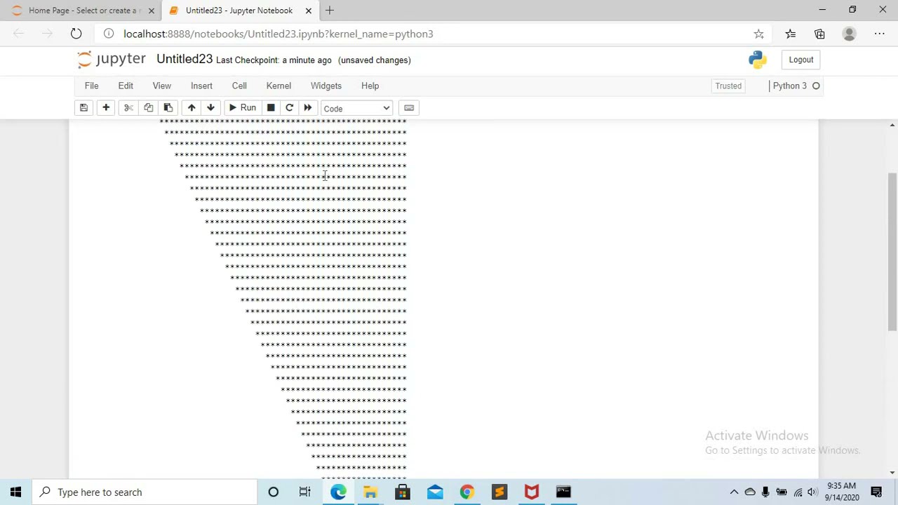 Python Program to Print an Inverted Star Pattern