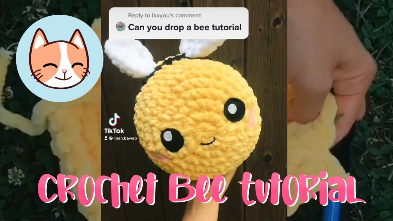 Giant Crochet Bee Tutorial | How to Make a Crochet Bee Pillow | Crochet Tik-Tok Bee Bumble Tutorial