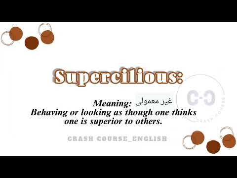 Supercilious Meaning and Usage || English vocabulary #wordofthedayenglish series#crashcoursenglish