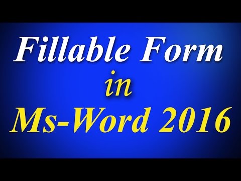 Create Fillable form step by step in ms word 2016