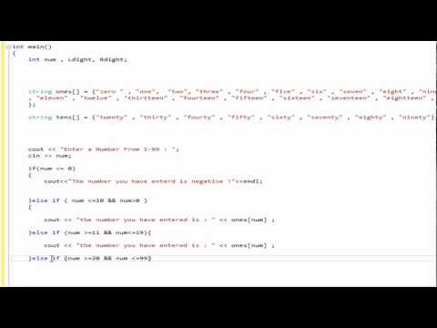 Visual C++ Tutorial - Numbers To Words NEW CHANNEL : GreyMatterMack