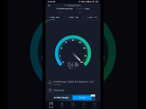 H-Fiber 100Mbps Speed Test ! Mobile Wifi Speed Test ! Hathway ! H fiber !