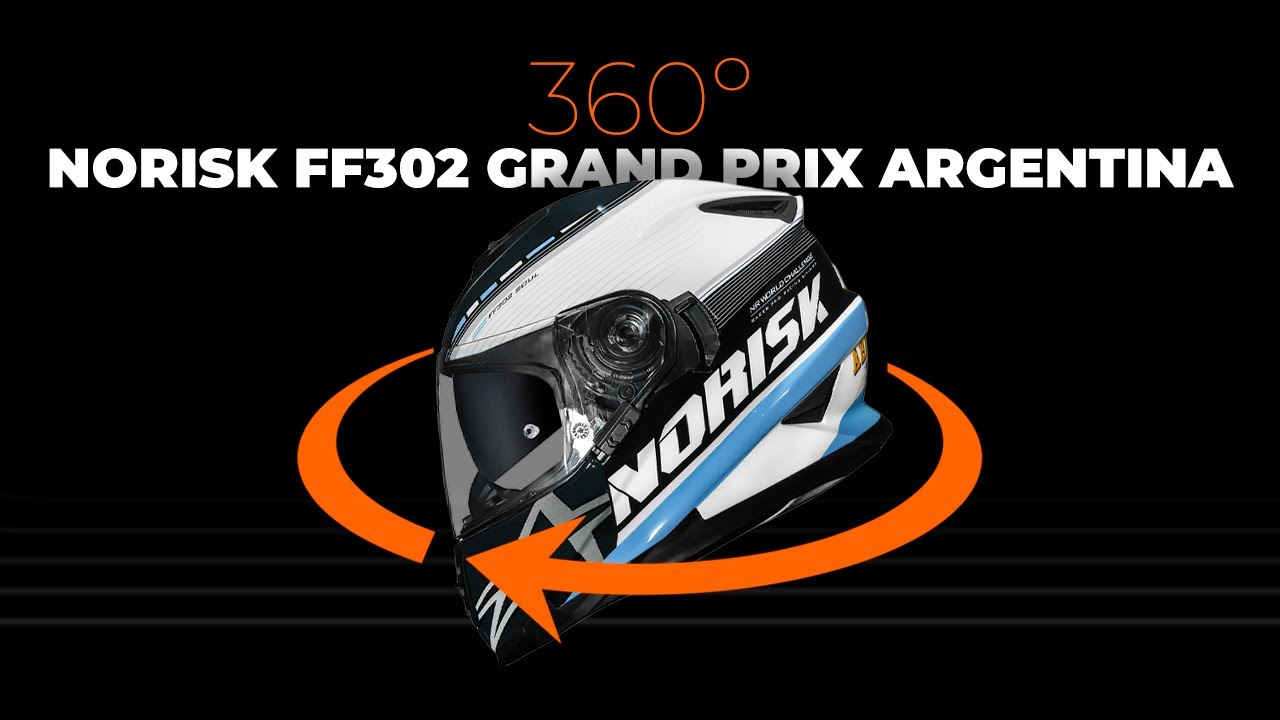 Capacete Norisk FF302 Grand Prix Argentina - Visual Completo em 360°