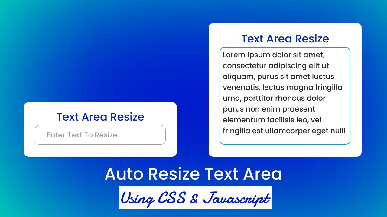 Auto Resize Text Area Using JavaScript || Automatic Resize || Coder Fleet