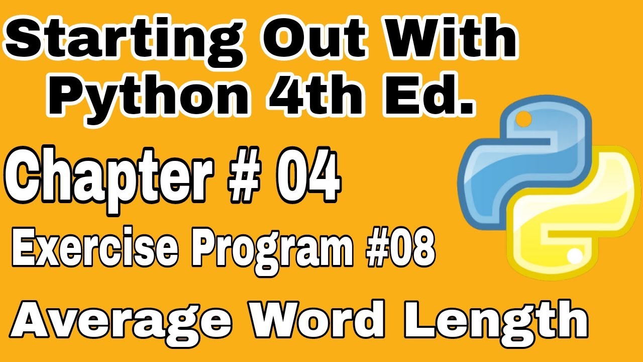 Starting Out With Python Chapter 4 Exercise Program 8   Find Average words length Python Program