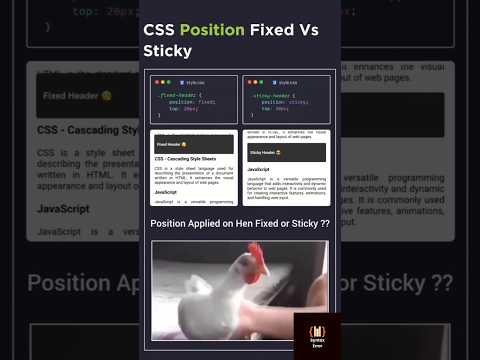 What's the difference between fixed and sticky position in css #coding #programming #javascript #css