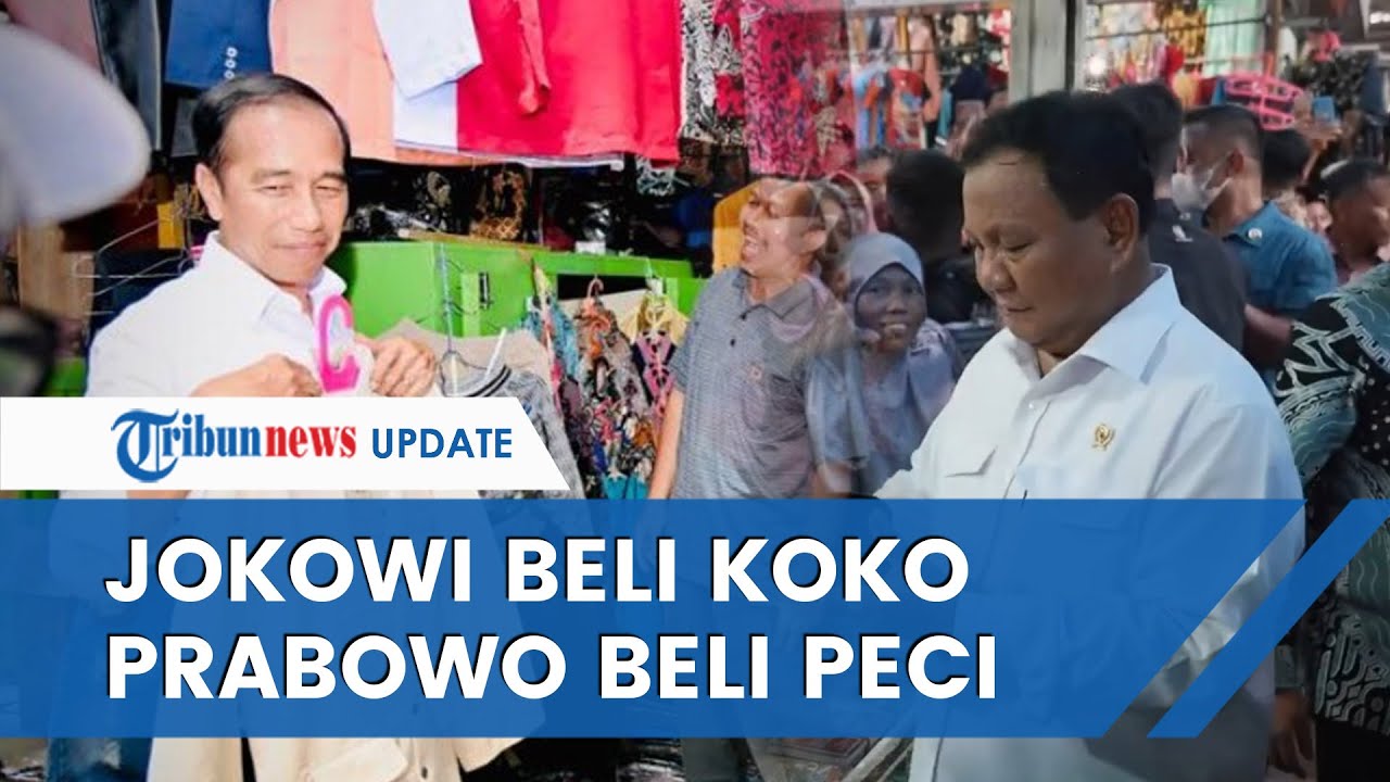Saling Melengkapi, Momen Mesra Jokowi dan Prabowo di Pasar Kebumen Beli Baju Koko dan Peci ...