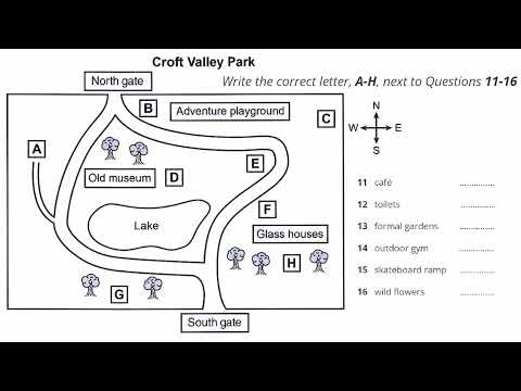 IELTS Listening Map with Answers and Script - Croft Valley Park