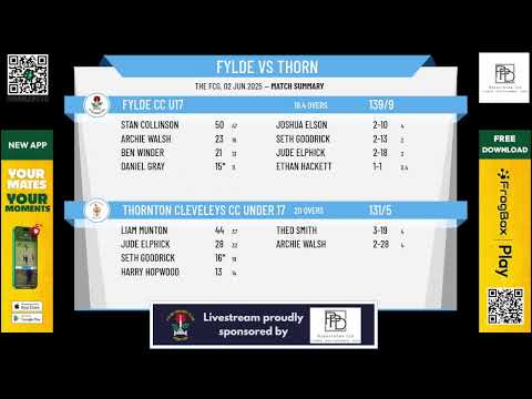Fylde CC U17 v Thornton Cleveleys CC Under 17