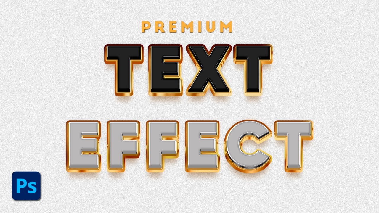 Premium Gold 3D Text Effect in Photoshop | Metallic Luxury Text Tutorial (Easy & Editable)