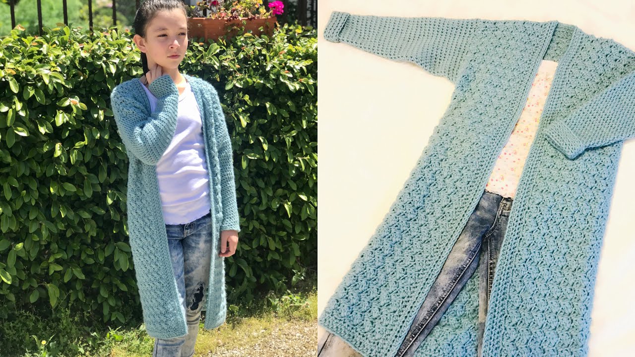 The Pixie Kids Cardigan Crochet Tutorial RIGHT HANDED