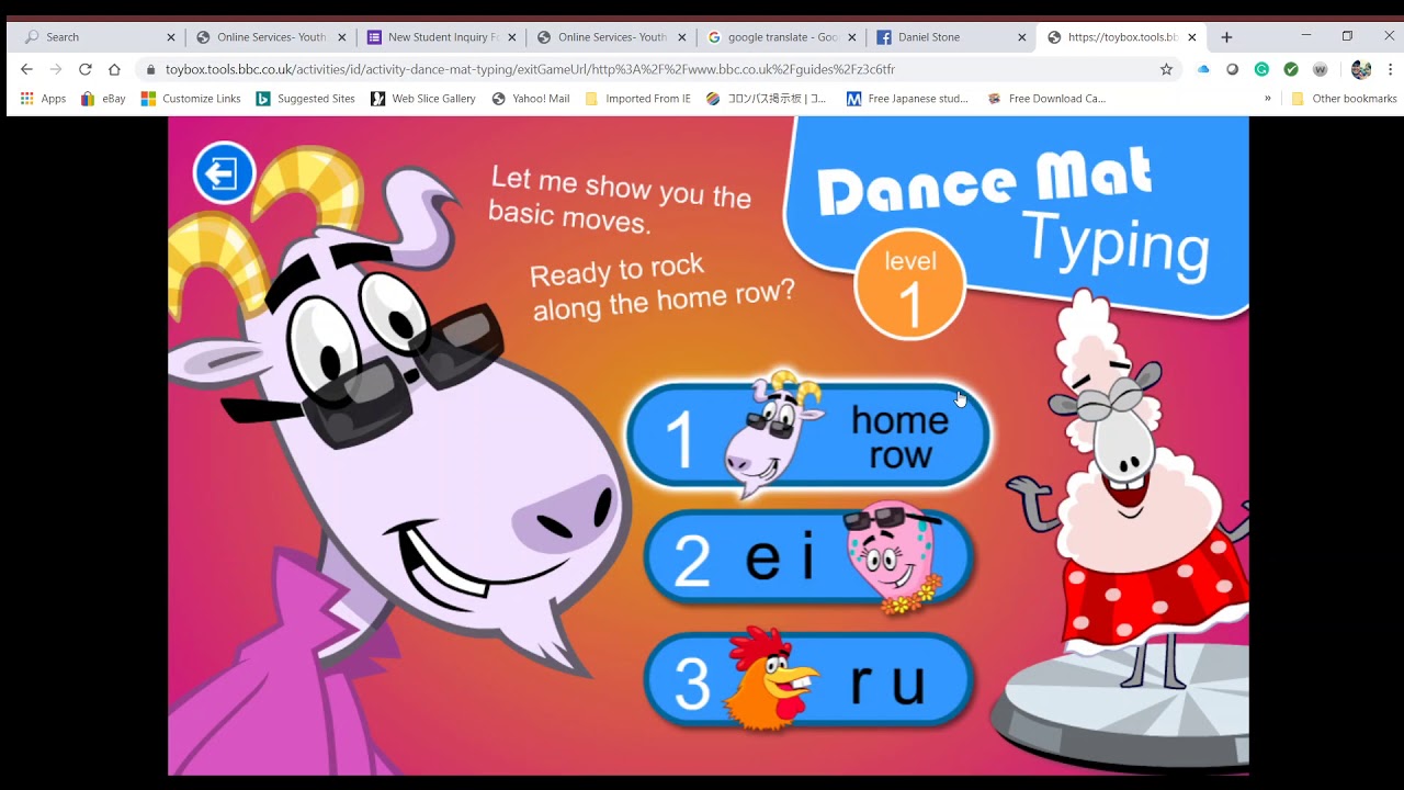 Technology for Kindergarteners:  Keyboarding Computer Skills-  Dance Mat Typing  Level 1, Stage 1