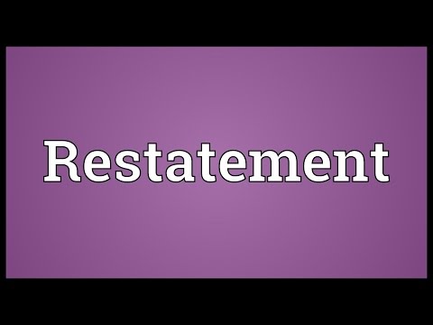 Restatement Meaning
