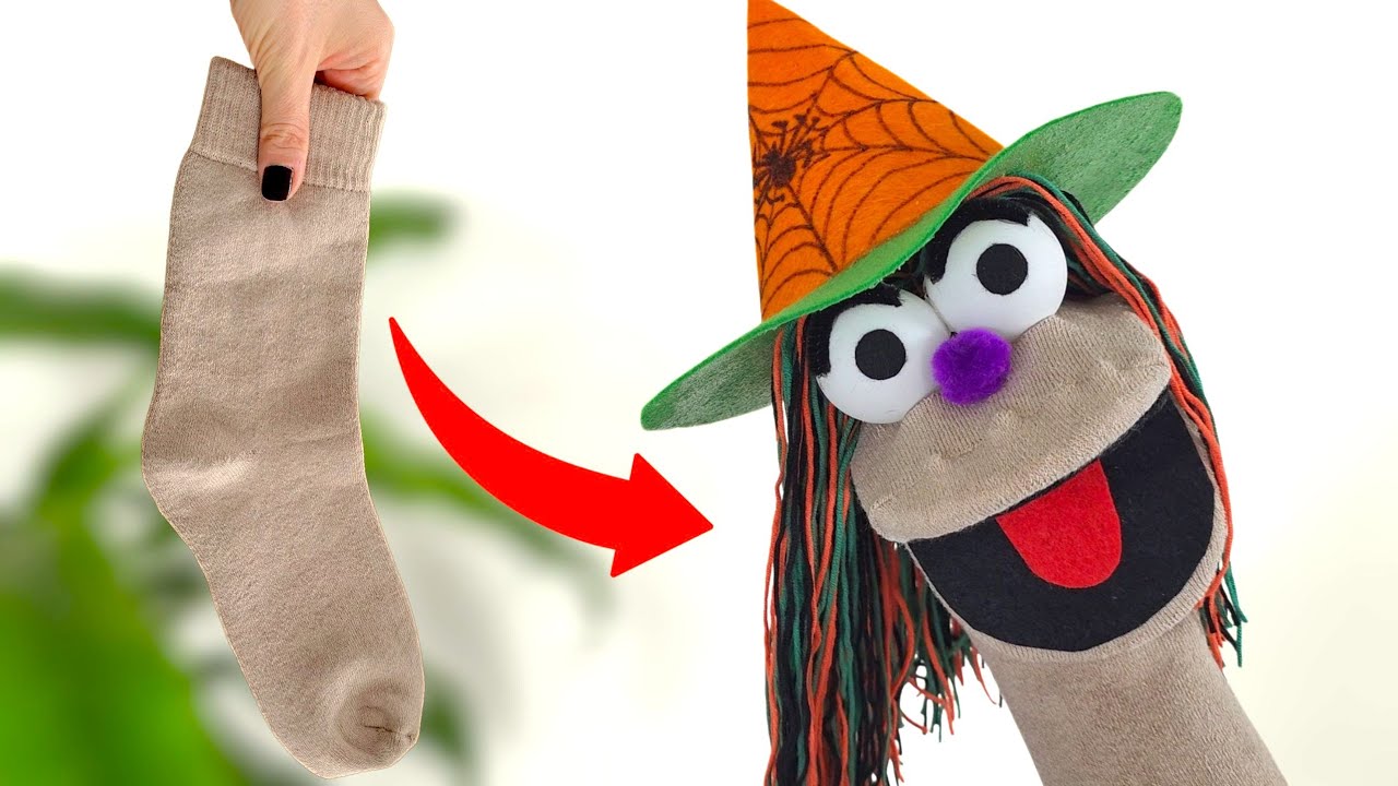 How to Make a Cute Witch Puppet 🧹 Fun & Easy Halloween Craft Project