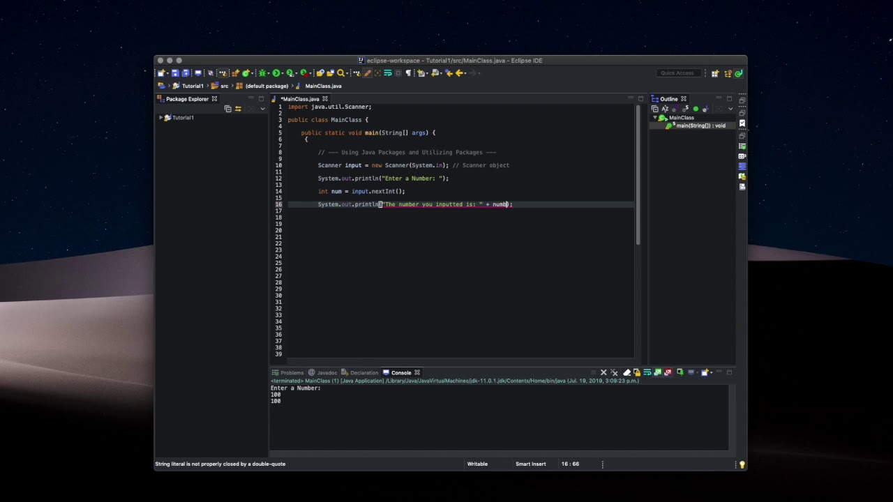 Java Tutorial # 4 - Importing Java Packages & Scanners (User Input)