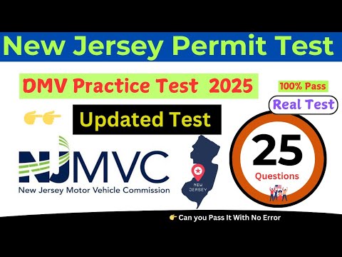New Jersey MVC Knowledge Test 2025 | New Jersey DMV Written Test 2025 | #newjersey #usa #dmv