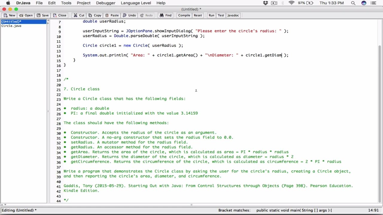 6.7. (Part 2) Circle Class - Java - ❤️ SOLUTIONS MOVED TO DISCORD ❤️
