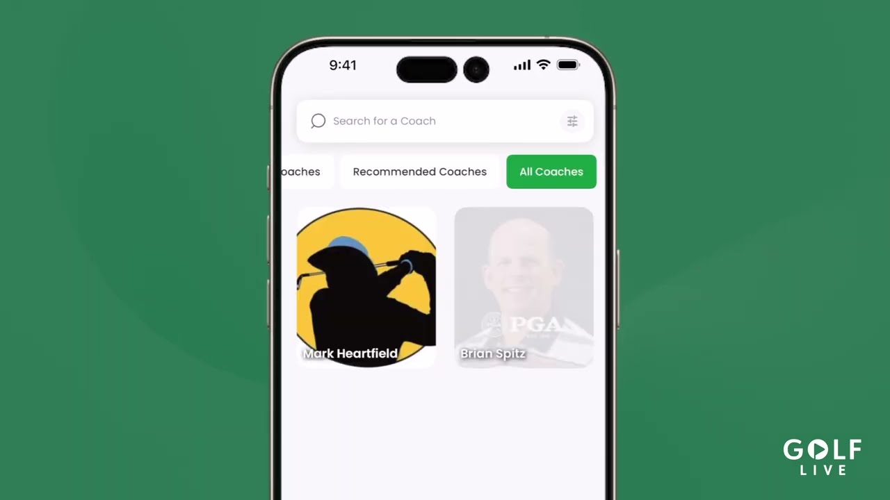 Golf Live App - Booking a Virtual Lesson
