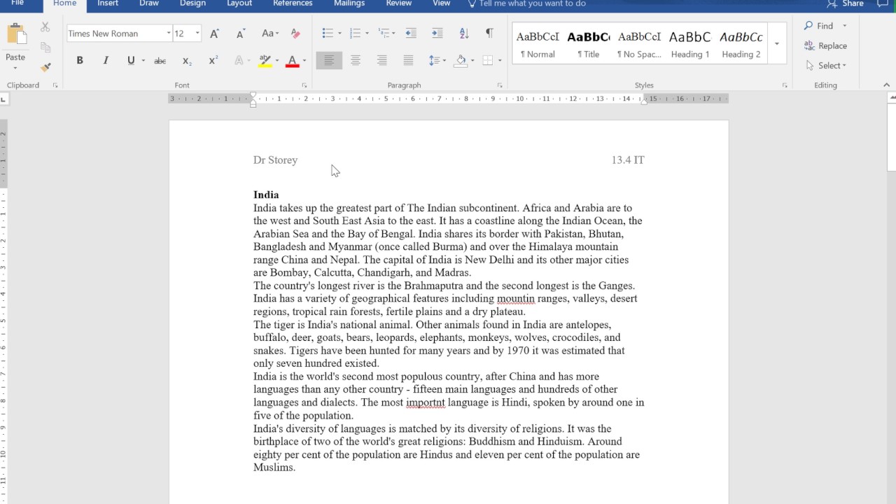 Module 2 - Word Processing Countries (1)
