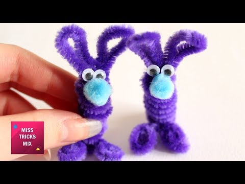 DIY Learn How to Make Pipe Cleaner Bunny. Easter Crafts for Kids ...
