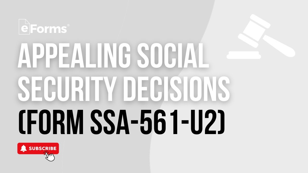 How to Appeal Social Security Benefits | Form SSA-561-U2