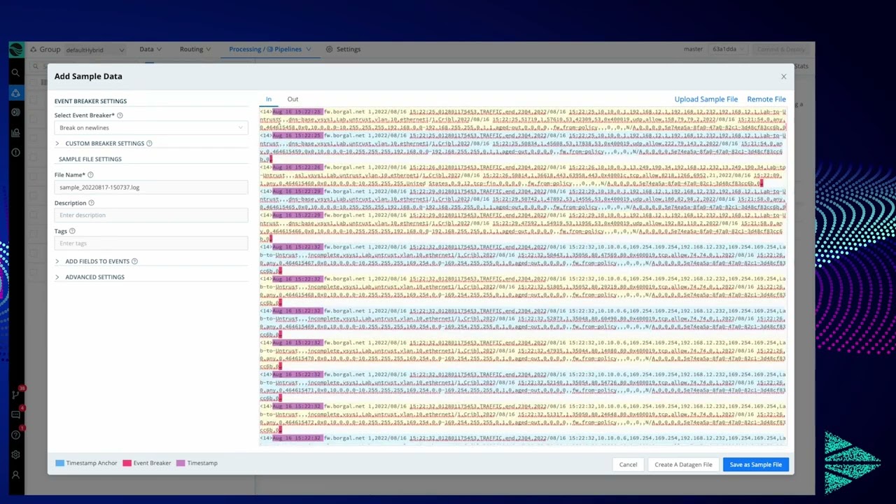 Using the Built-in Data Generators in Cribl Stream