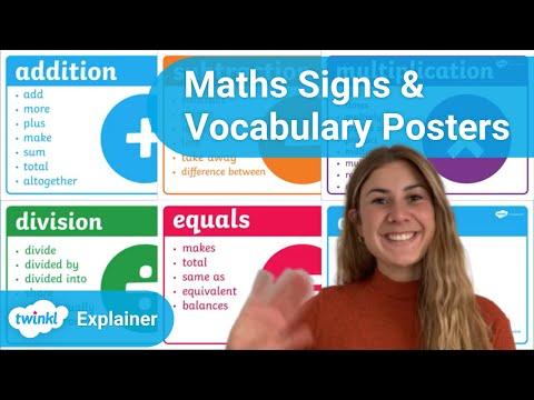 Different Ways to Use Maths Signs and Vocabulary Posters