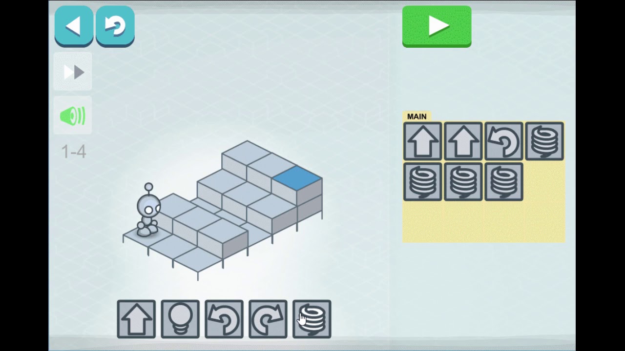 Hour of Code: Lightbot - Level 1-4 Full Tutorial