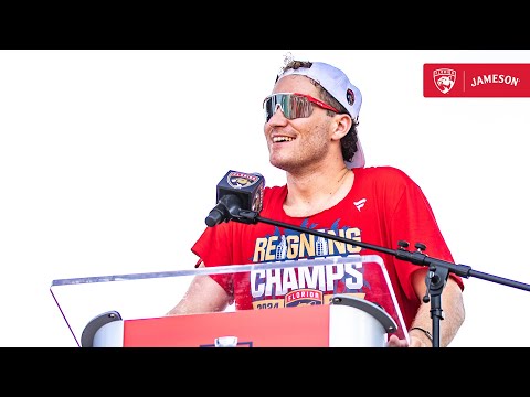 "I would like to apologize to absolutely f--kin' nobody." | Matthew Tkachuk Parade Speech | 6.22.25