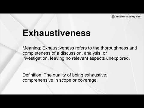Exhaustiveness Meaning